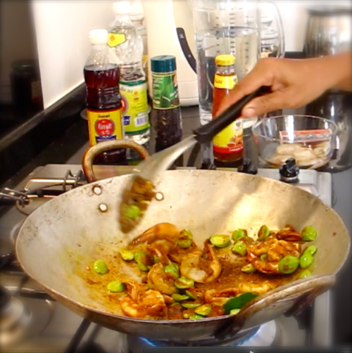 ~Stir-fried Spicy Stink Beans with Prawns Phuket Style Recipe~ | Pranee ...